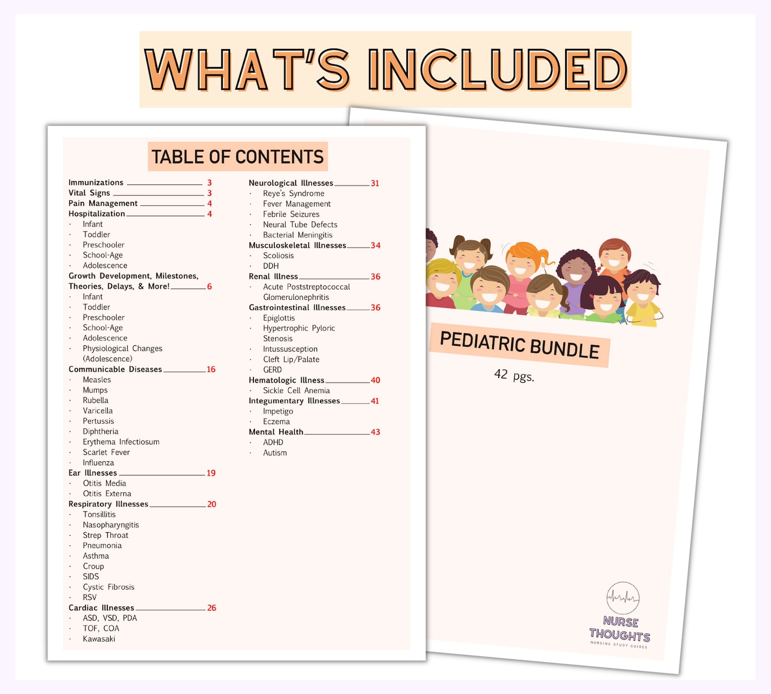 Pediatric Bundle, Pediatric Basics, Pediatrics Nursing Notes, Vital ...