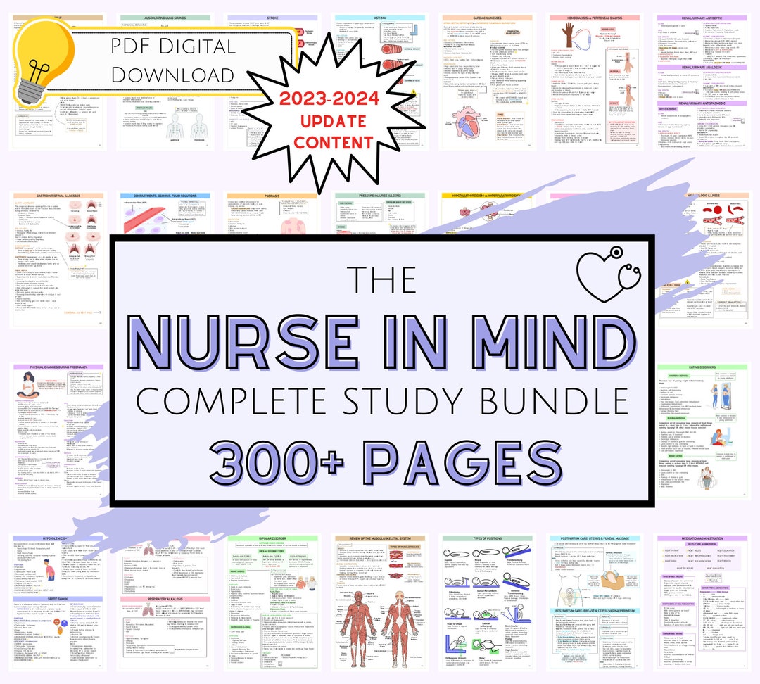 Nurse in Mind Complete Study Bundle, Nursing Notes, Nursing Study Guide ...