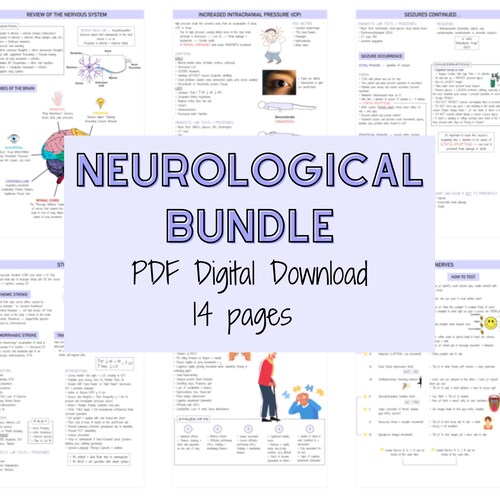 Neurological Bundle Neuro Bundle Notes Med Surg Notes - Etsy