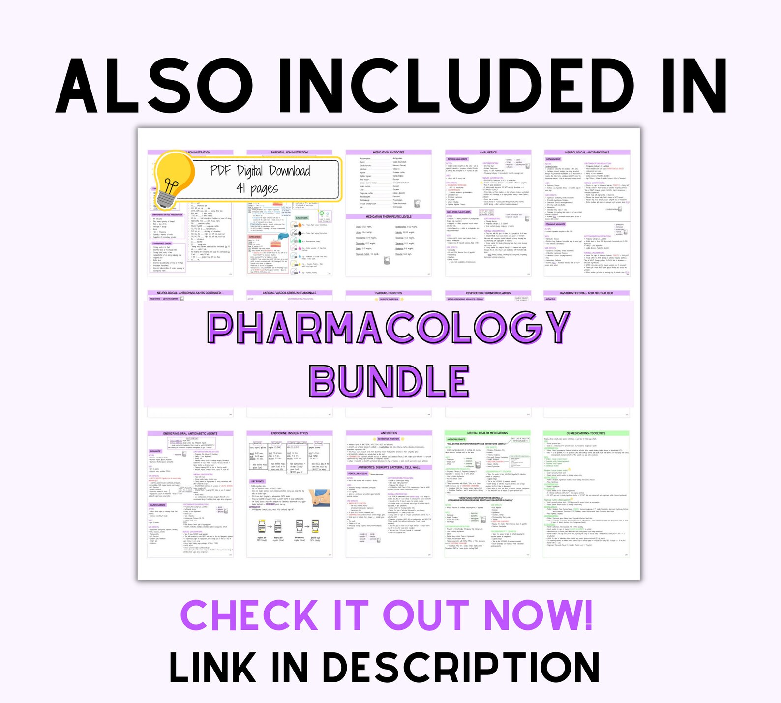 Cardiac Medications Pharmacology Nursing Notes Cardiac - Etsy
