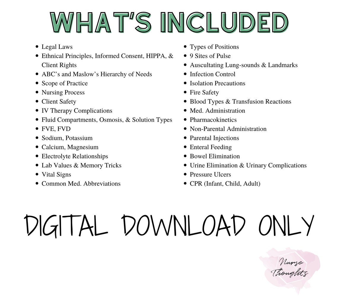 Fundamental of Nursing Fundamental Bundle Notes Nursing - Etsy