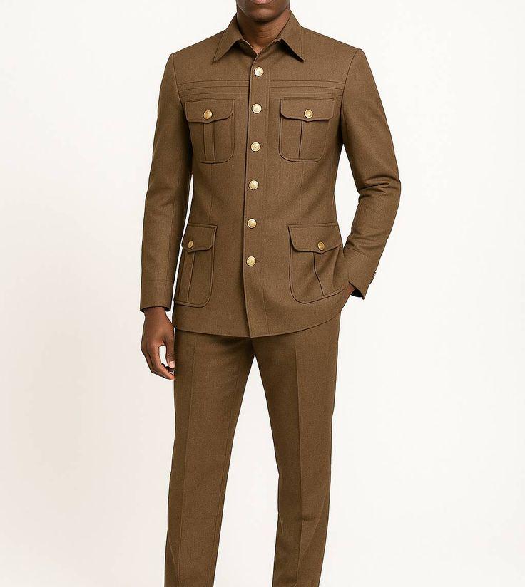 Daily Casual Wear Full Sleeve Safari Suit for Men. - Etsy