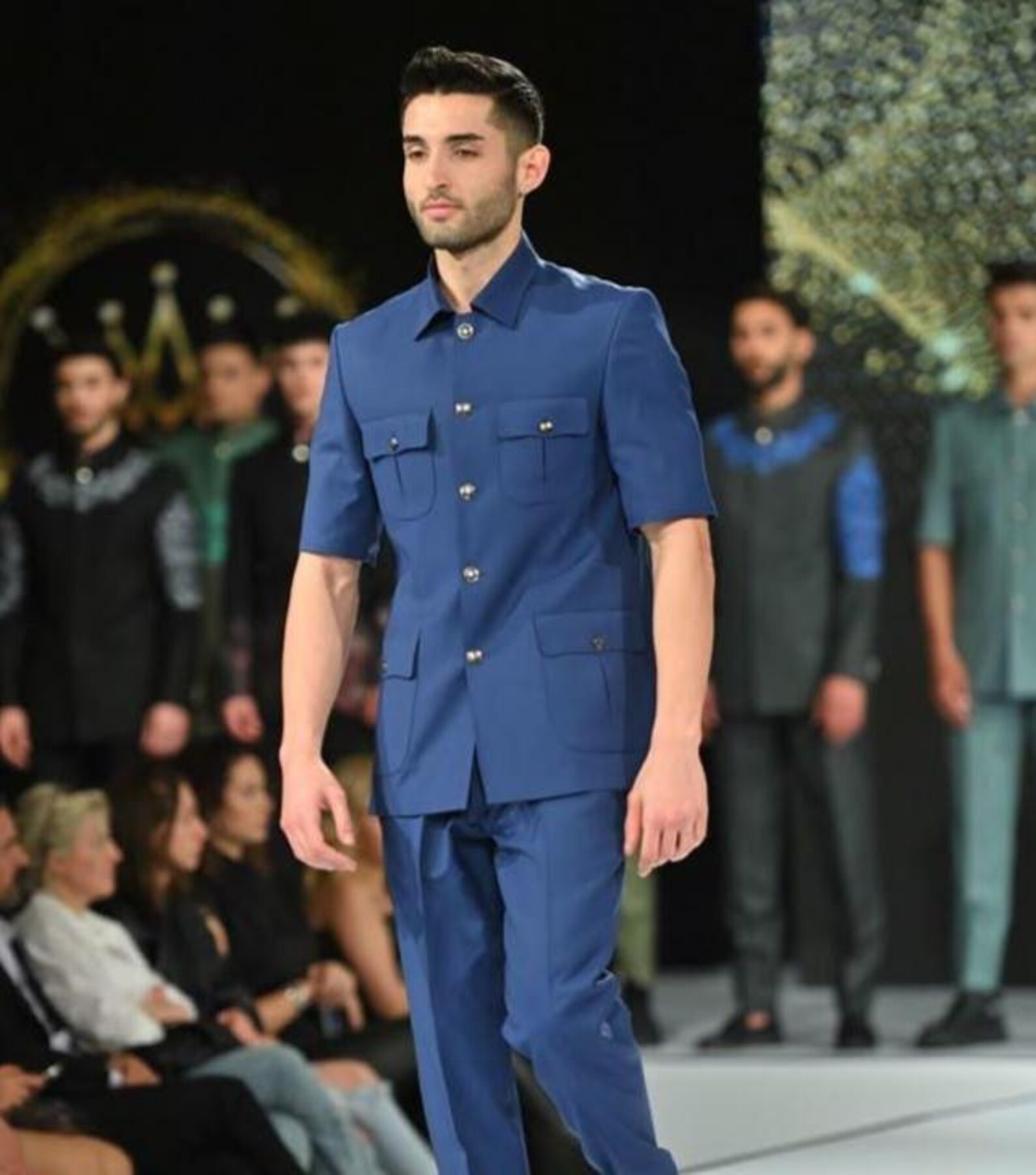 Blue Formal Wear Half Sleeve Safari Suit for Men. - Etsy