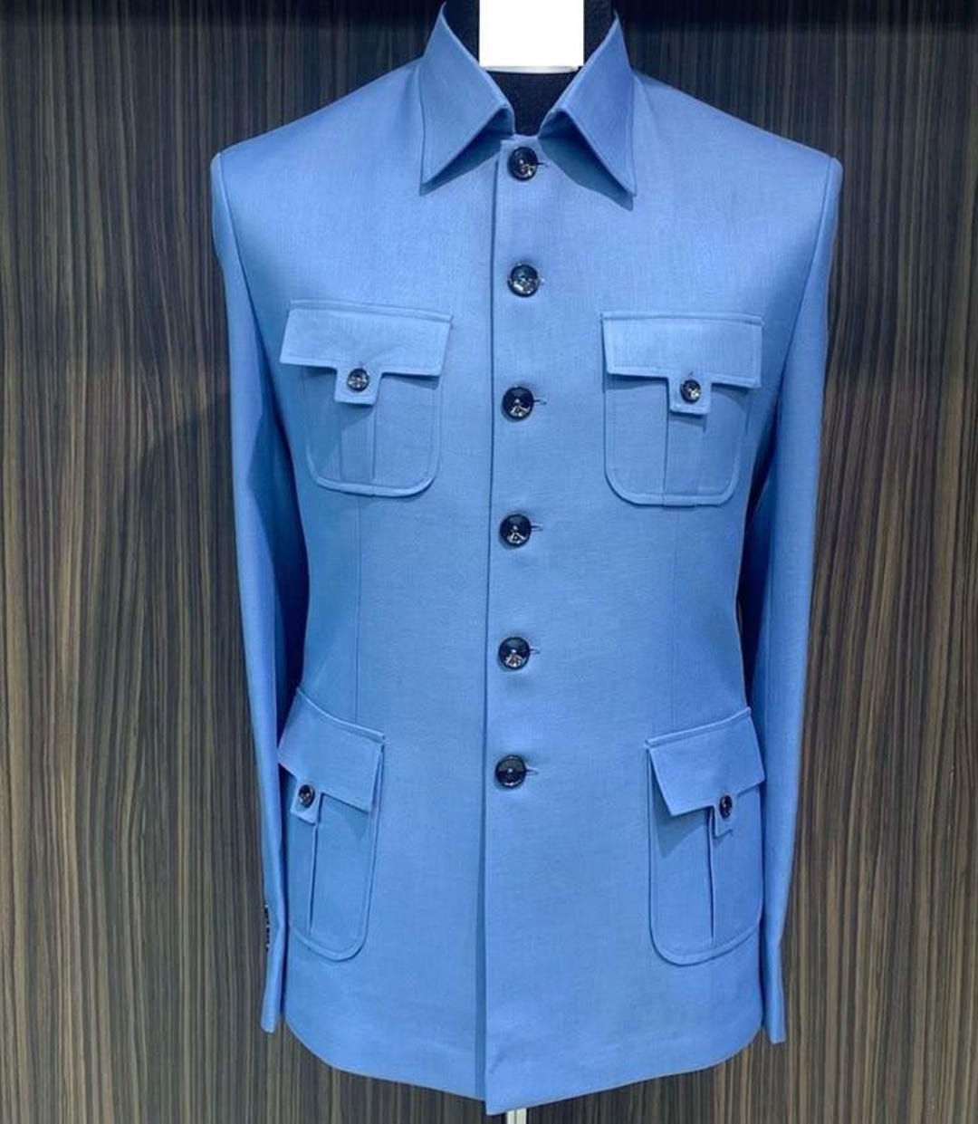 Light Blue Formal Wear Full Sleeve Safari Suit for Men. - Etsy