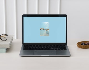 Michelangelo's Creation of Adam Sunset Wallpaper Desktop Wallpaper ...