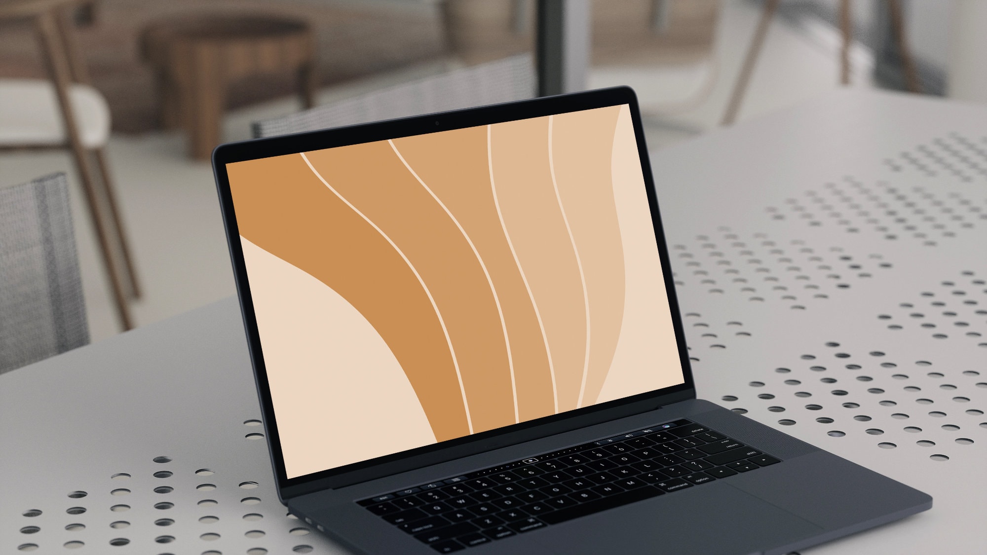 Beige Shapes Wallpaper | Desktop Wallpaper | MacBook | Laptop ...
