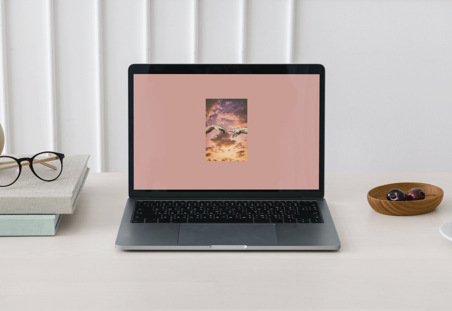 Michelangelo's Creation of Adam Sunset Wallpaper | Desktop Wallpaper ...