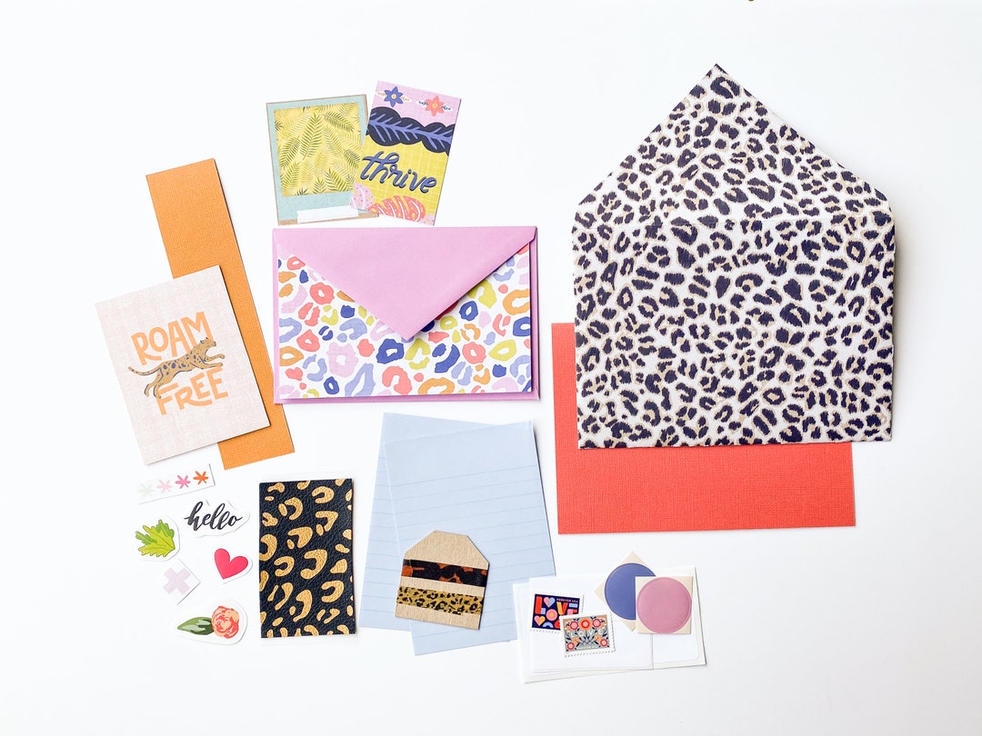Leopard Snail Mail Kit, Cheetah Penpal Starter Kit for Teens, Young ...