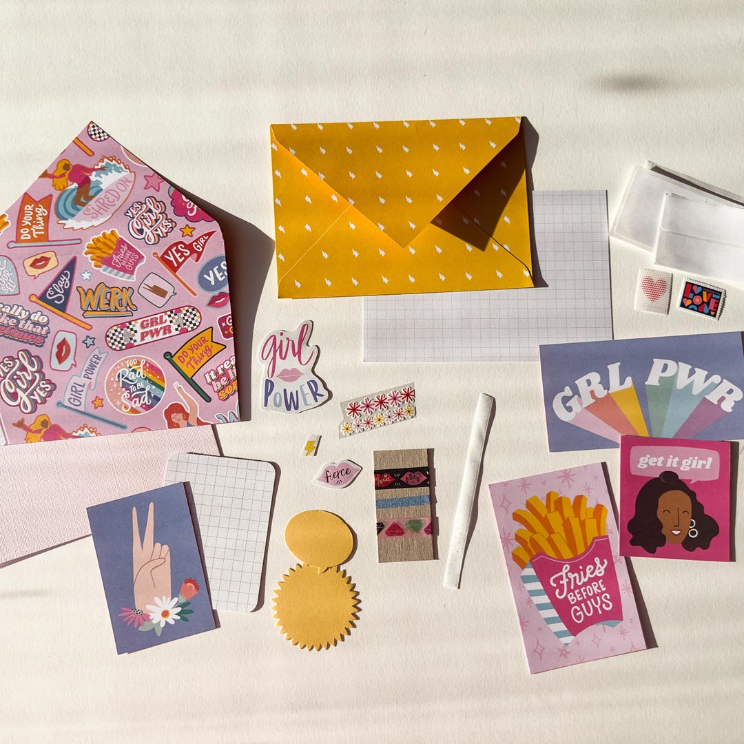Girl Power Starter Penpal Kit for Kids Young Woman Stationery Set Teen ...