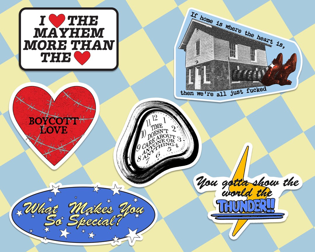 6x Folie à Deux Fall Out Boy Inspired Sticker Pack Pop Punk Elder Emo ...