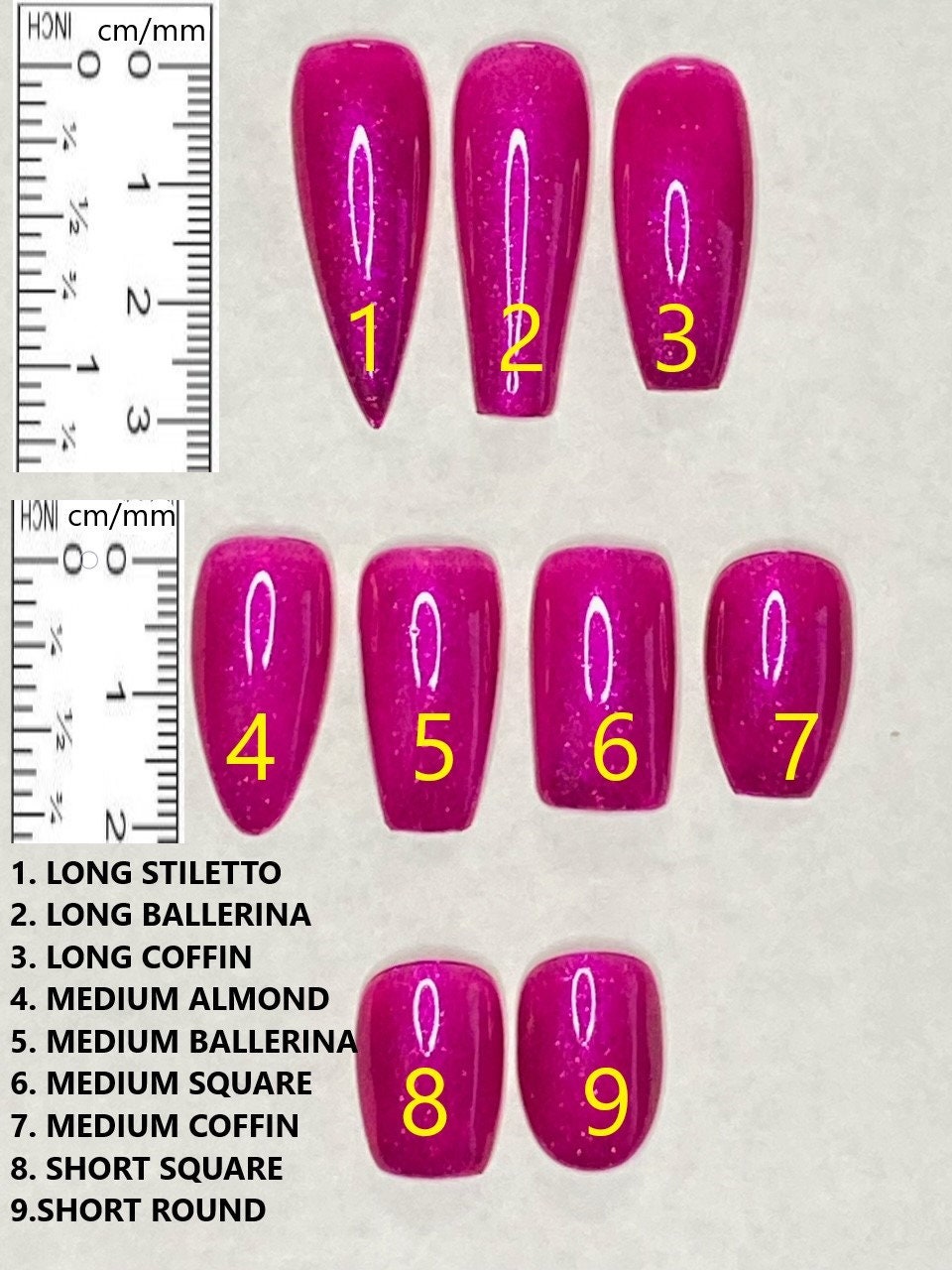 Ruby Red Glitz Glitter Nails-styled in Long Ballerina - Etsy