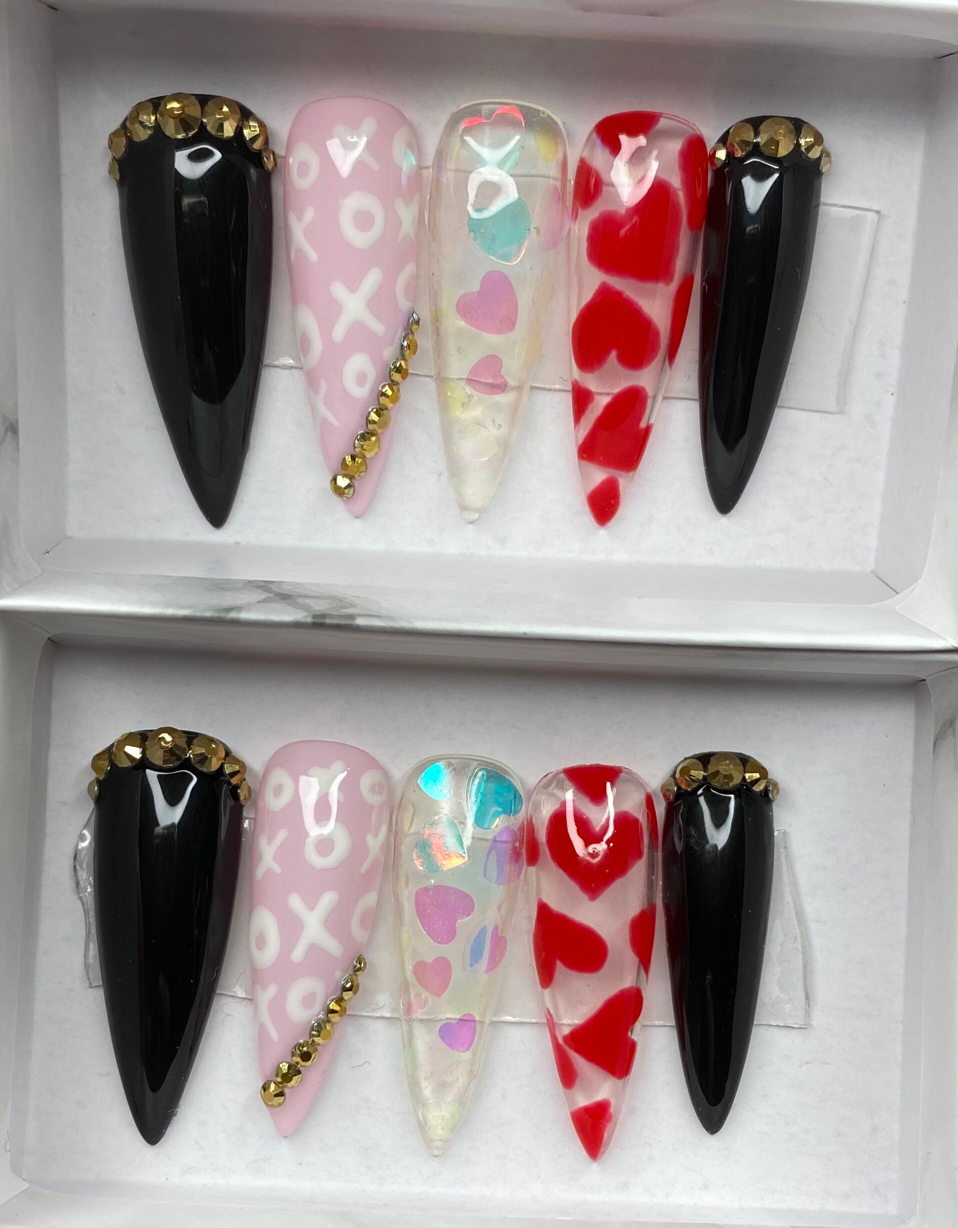 Lover Heart nails-Heart Breaker-Valentine press on nails-Heart | Etsy