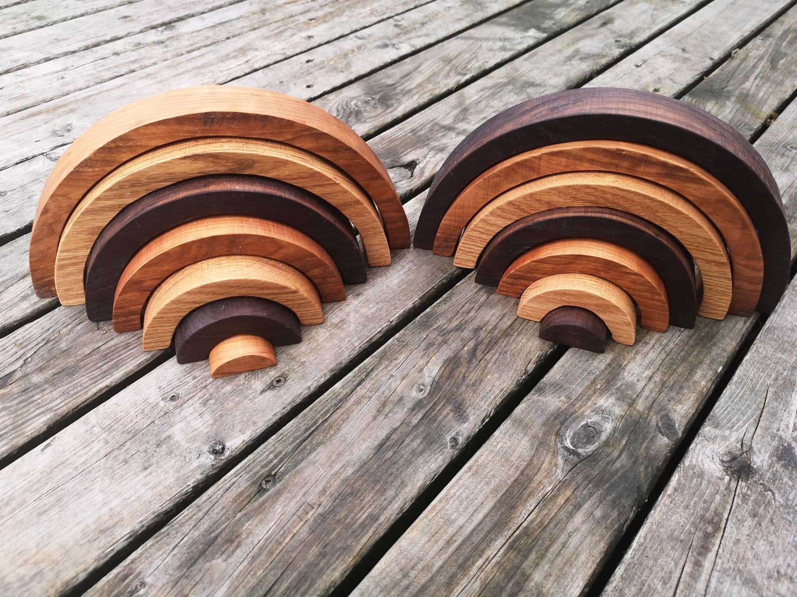 Natural Wooden Rainbow Stacker // Stacking Rainbow // Wooden | Etsy