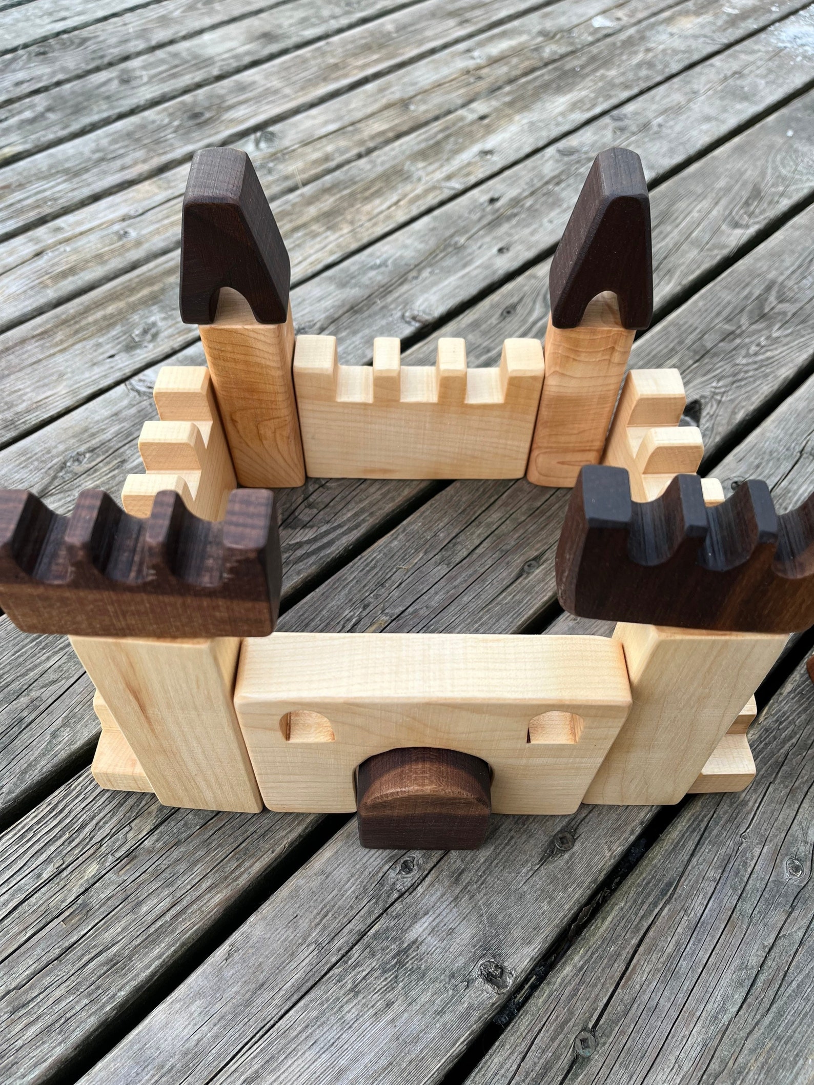Wooden Castle Set / Wooden Building Blocks / Wooden Castle | Etsy