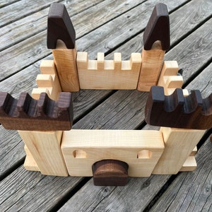Wooden Castle Set / Wooden Building Blocks / Wooden Castle Blocks ...