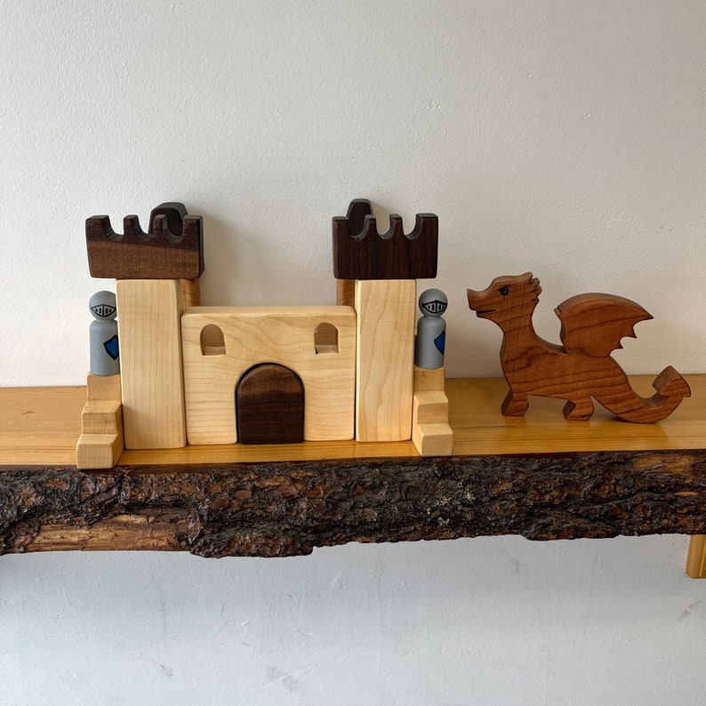 Wooden Castle Set / Wooden Building Blocks / Wooden Castle | Etsy