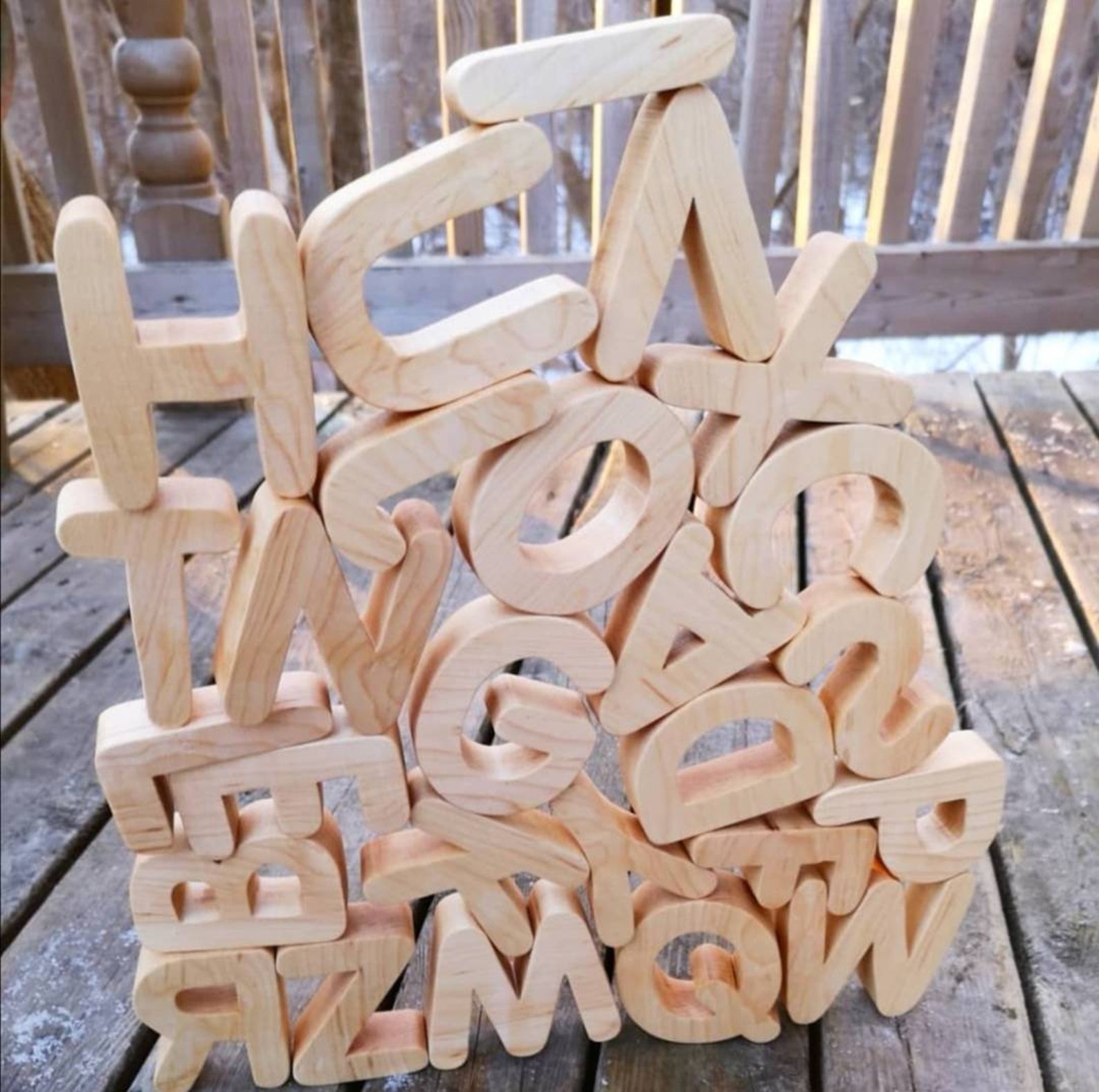 Wooden Alphabet Set // Loose Wood Letters // Alphabet / - Etsy