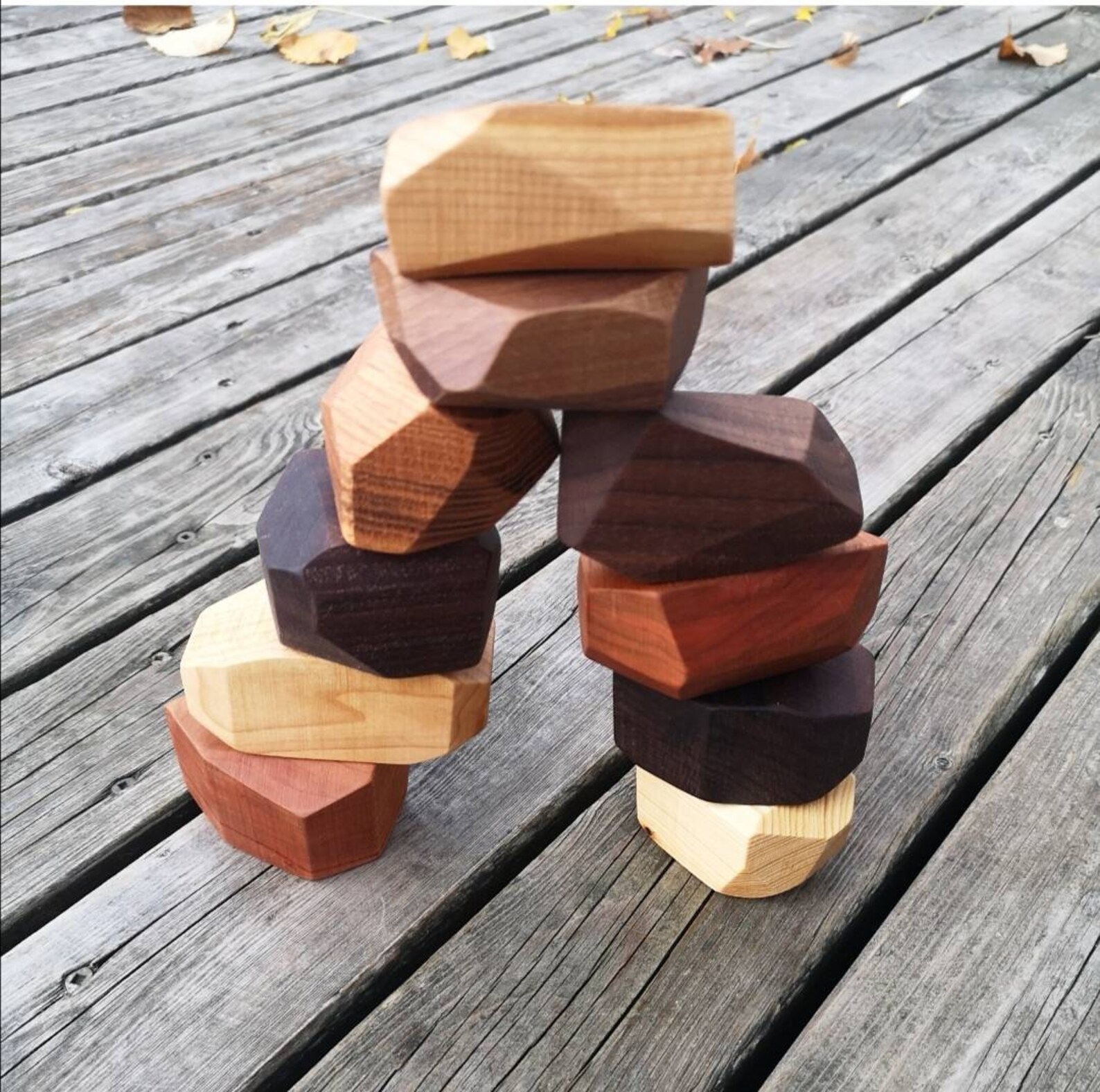 Wooden Stacking Rocks / Wood Balancing Stones / Wood Rocks / Stacking ...