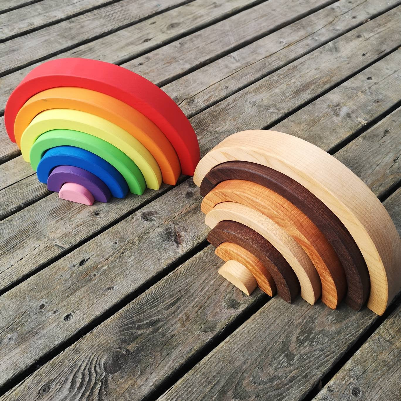 Natural Wooden Rainbow Stacker / Stacking Rainbow / Wooden | Etsy Canada