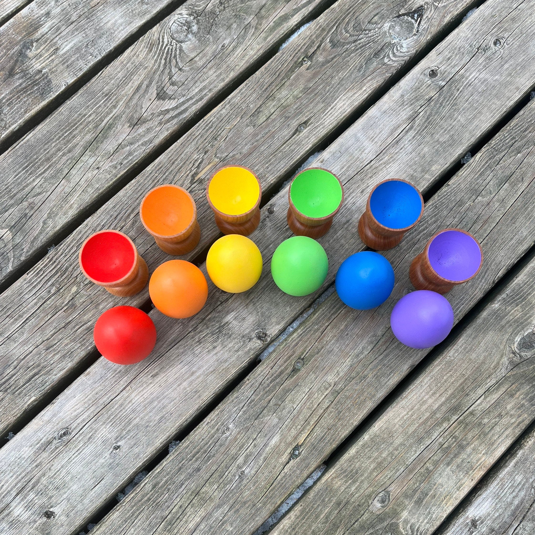 Wooden Egg Sorting Set/ Colour Matching Eggs / Egg Nesting - Etsy