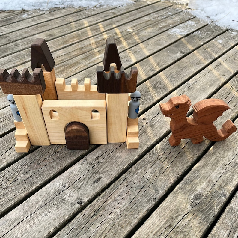 Wooden Castle Set / Wooden Building Blocks / Wooden Castle | Etsy