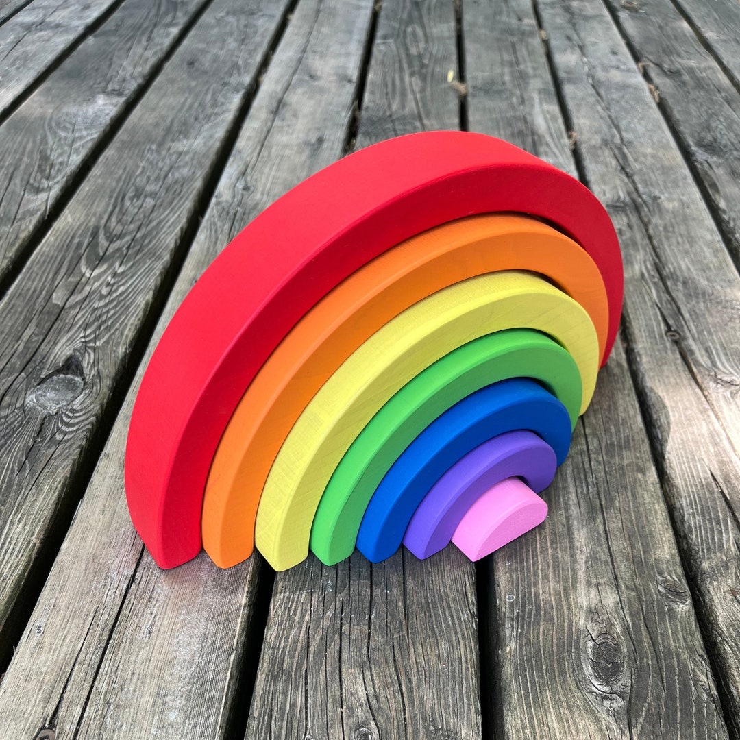 Rainbow Stacker / Stacking Rainbow / Wooden Rainbow / Montessori Toy ...