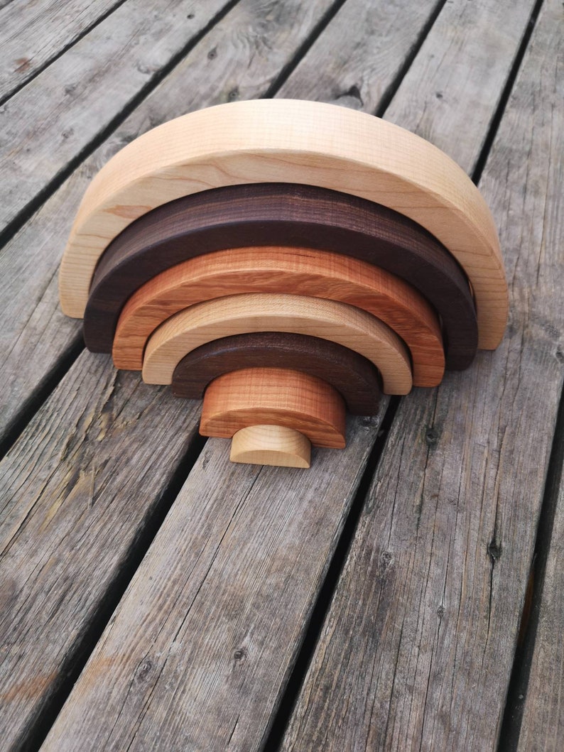Natural Wooden Rainbow Stacker / Stacking Rainbow / Wooden | Etsy Canada