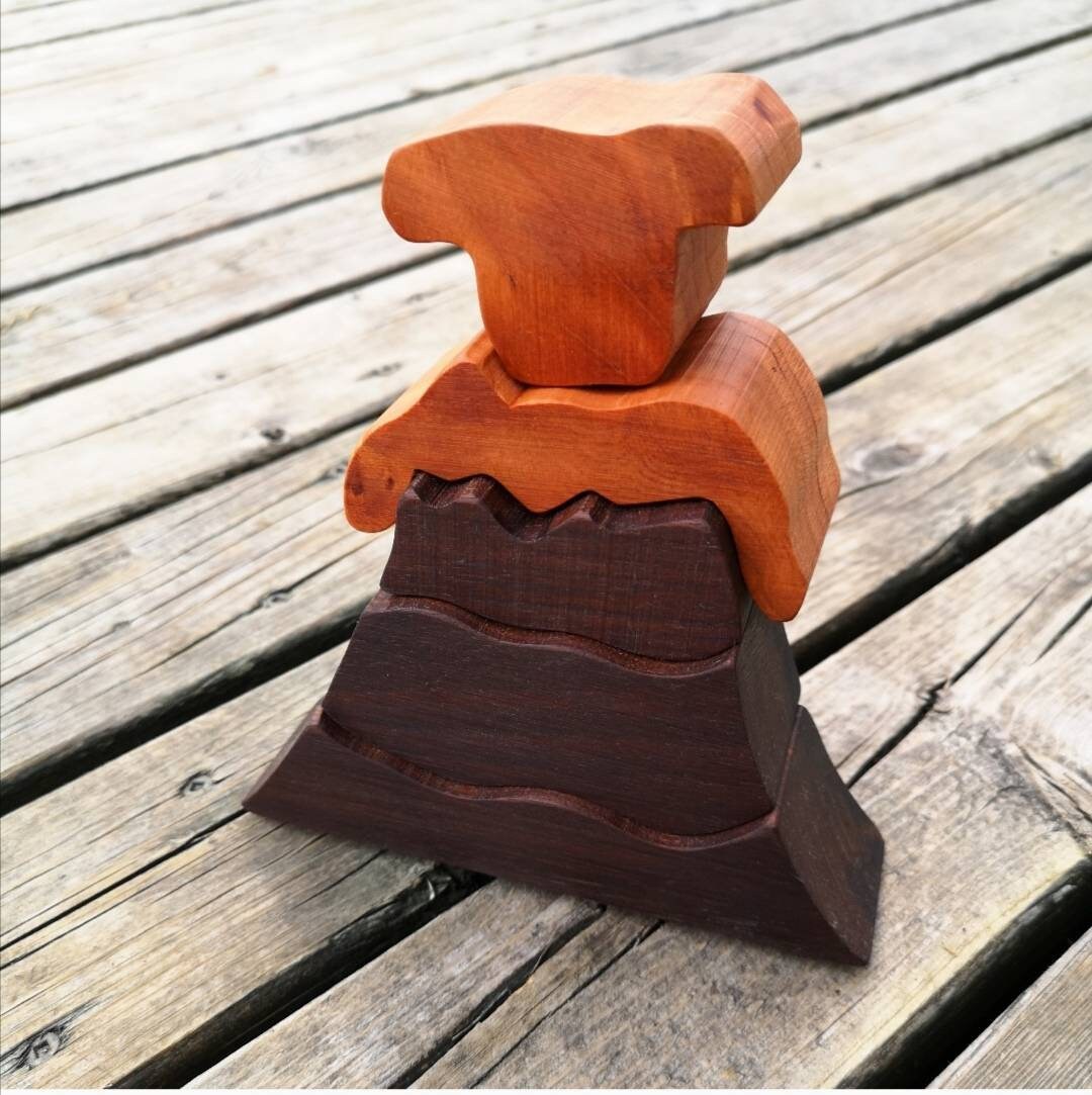 Wooden Dinosaur Set / Stacking Dinosaurs / Stacking Animals / Stacking ...