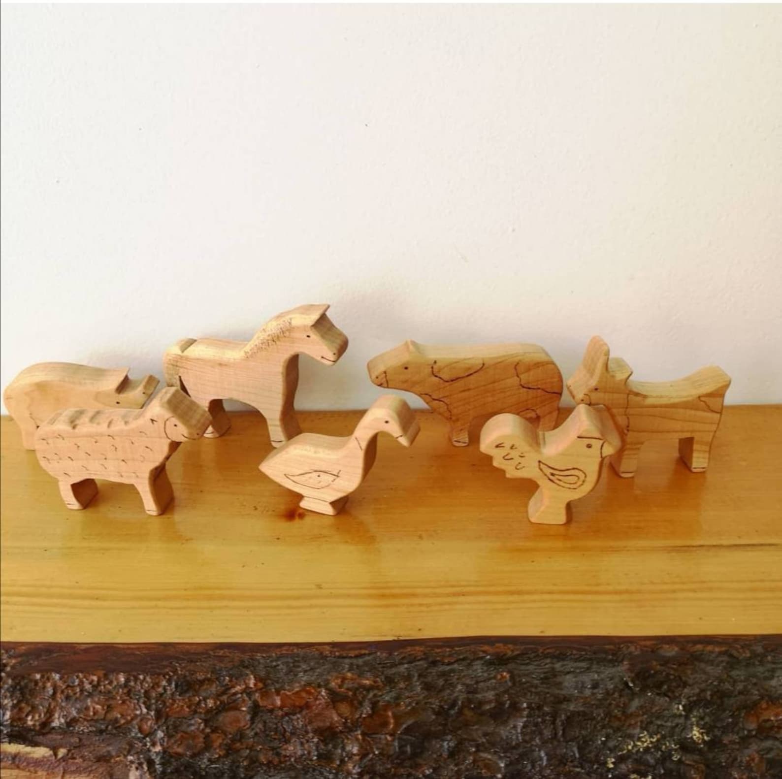 Wooden Farm Animals / Wooden Barn / Farm Animal Set / Wooden | Etsy
