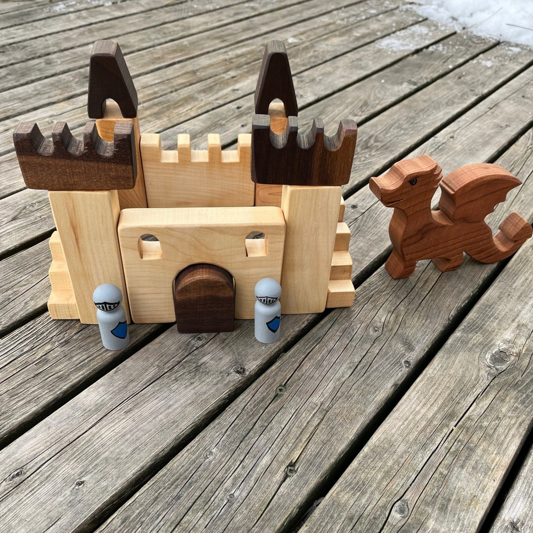 Wooden Castle Set / Wooden Building Blocks / Wooden Castle Blocks ...