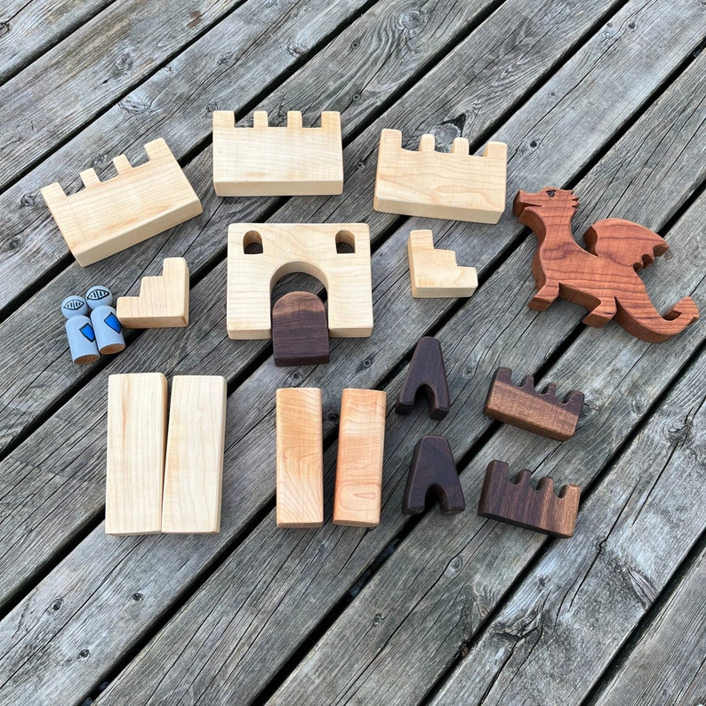 Wooden Castle Set / Wooden Building Blocks / Wooden Castle | Etsy