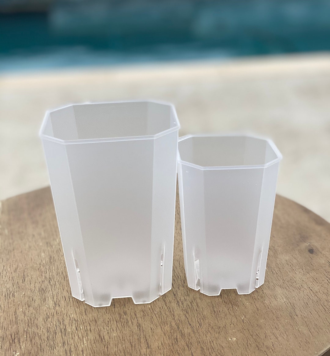 Clear Pots 4 Sizes Deep Sturdy Reusable Sleek Design Monitor Roots - Etsy