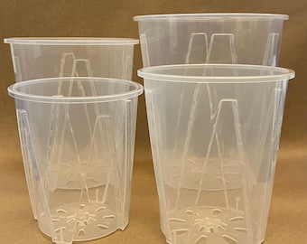 Thick Plastic Tall Clear Transparent Pots for Anthurium, Monstera ...