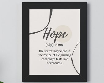 Hope Funny Definition Print Hope Wall Art Hope Dictionary Poster ...