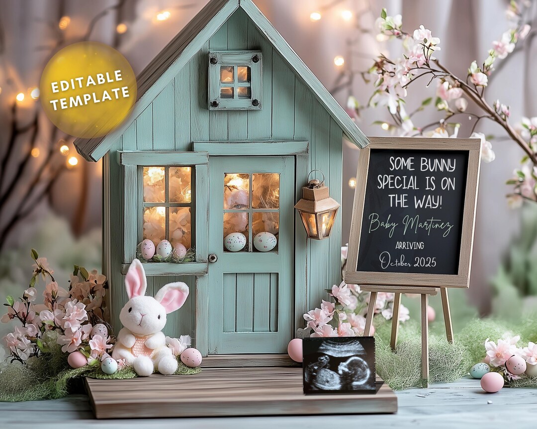 April Baby Reveal Template Perfect for Easter Baby Announce, Gender ...