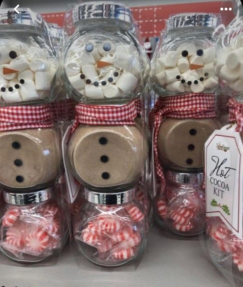 Bulk Employee Christmas Gift Snowman Hot Cocoa Stocking Stuffer Jar ...