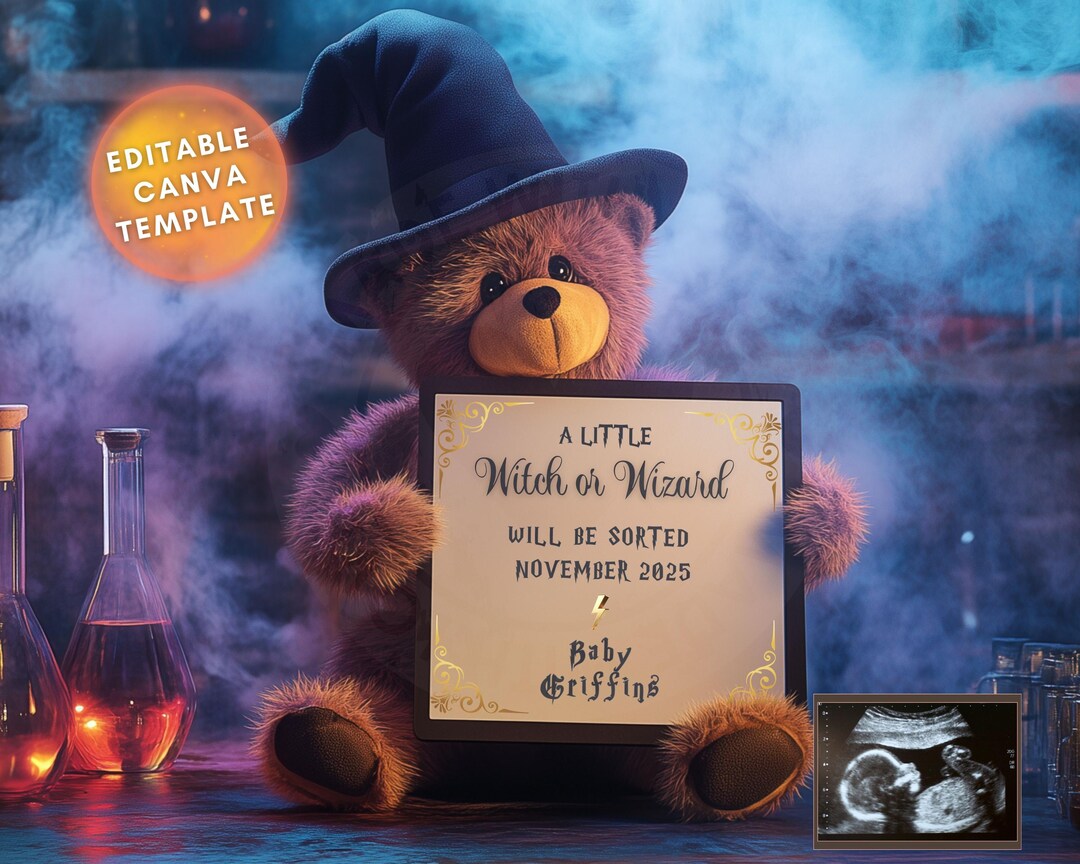 Wizard Digital Pregnancy Announcement, Magical Baby Announcement ...
