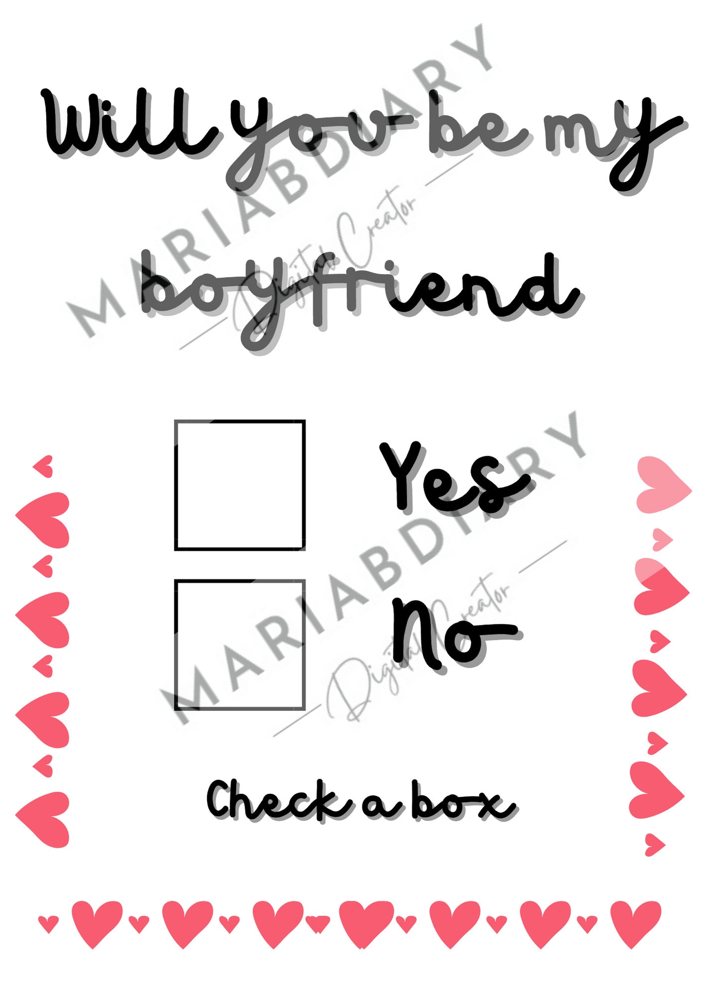 Will You Be My Boyfriend | Digital Download Card | Greeting Card ...
