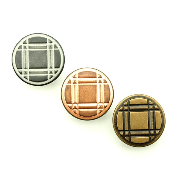 Plaid Buttons - Etsy