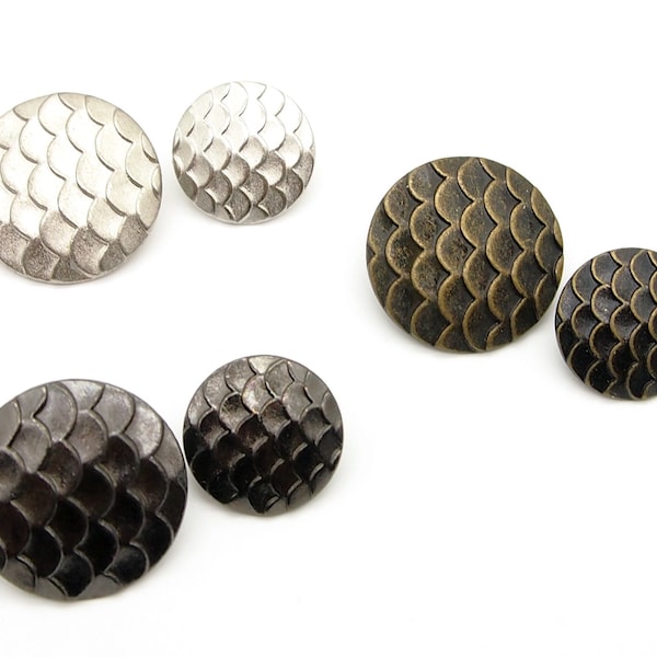 Flat Metal Buttons 10 Pcs 18/23mm Pewter/matte Silver - Etsy