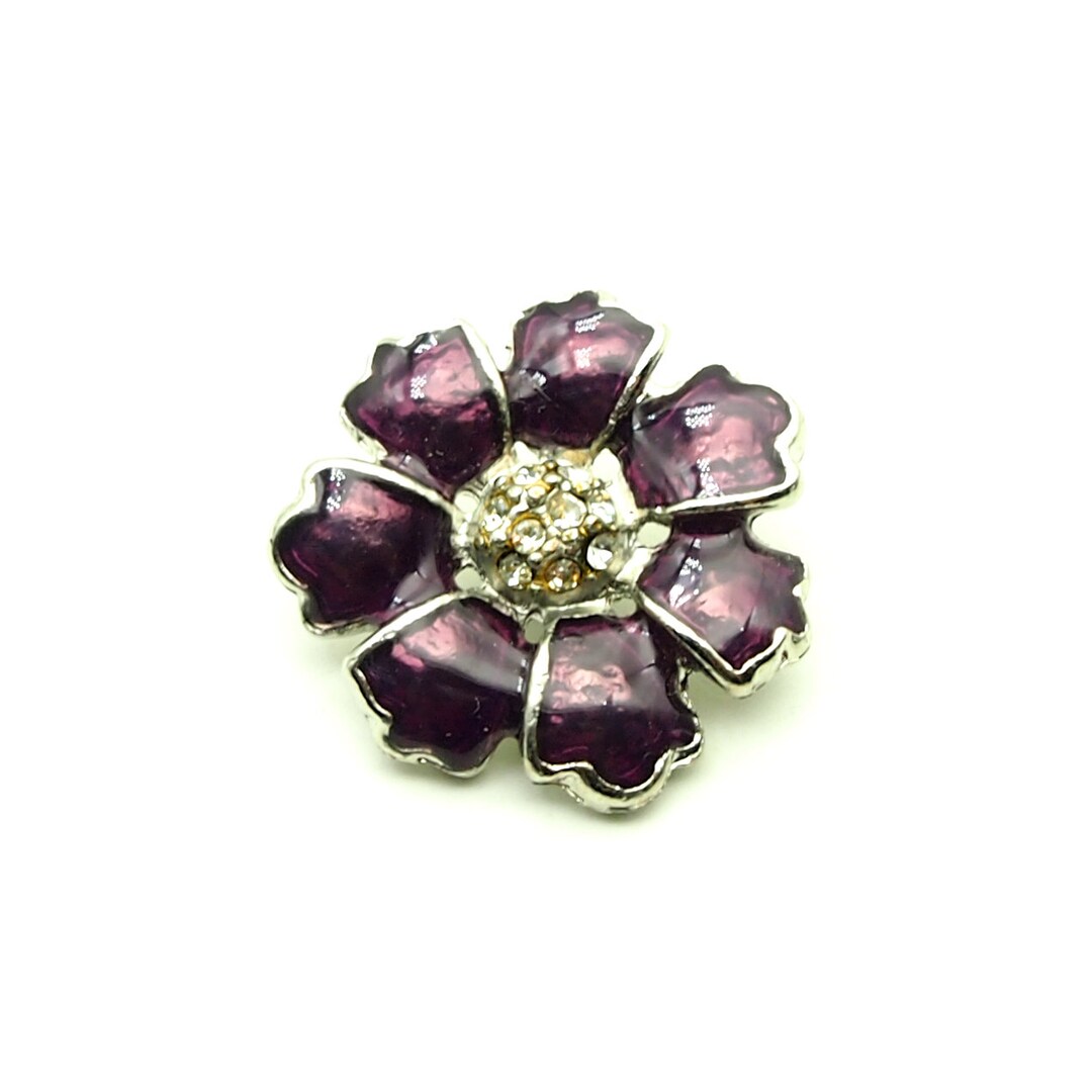 Vintage Flower Button (3pcs) - 25mm; Purple - Etsy