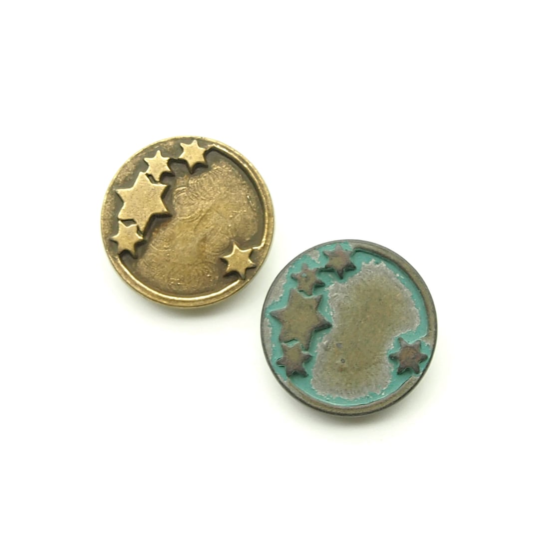 Vintage Star Buttons (10pcs) - 20mm; Japanese Brass/rustic Brass - Etsy