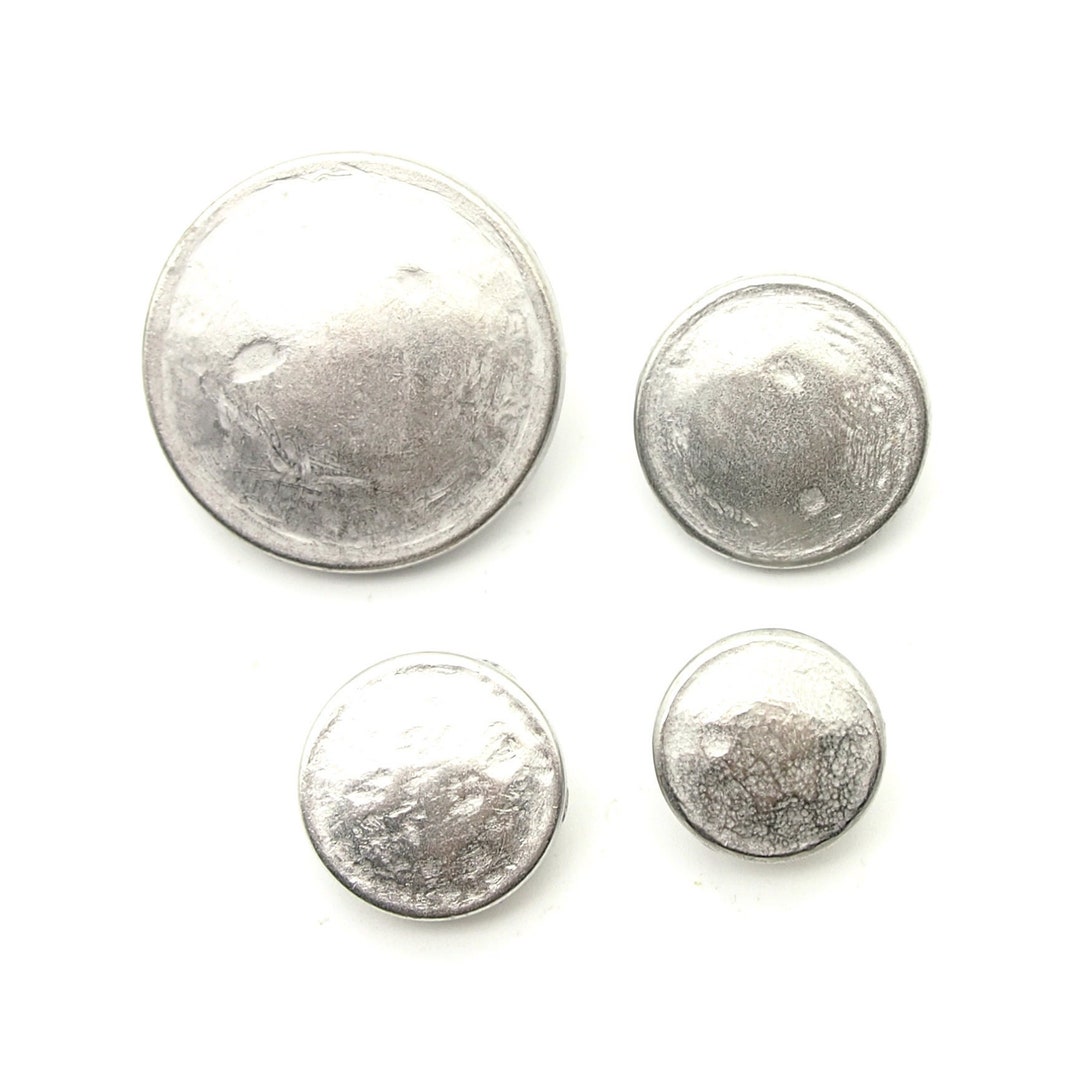 Hammered Matte Silver Button (10 Pcs) - 25/20/18/15mm - Etsy