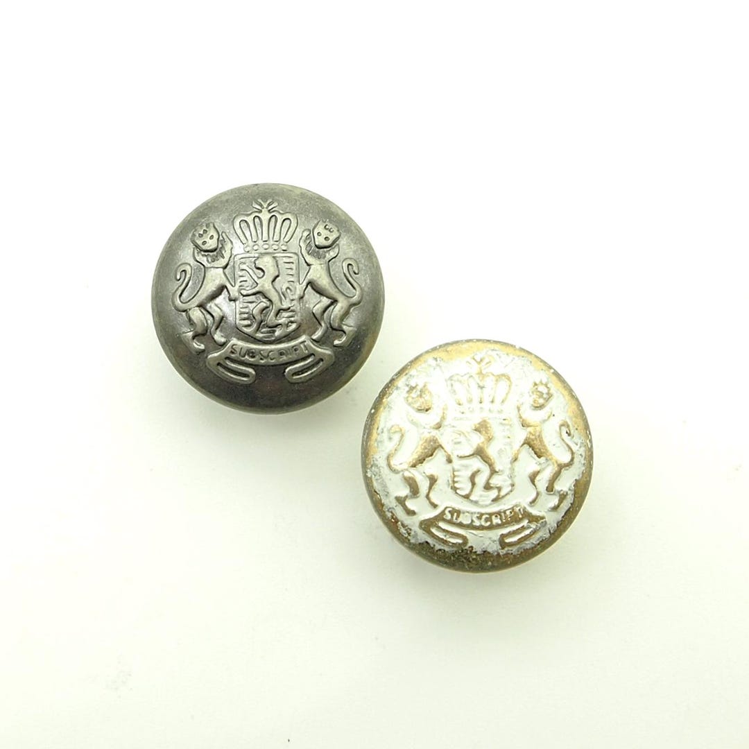 Crest Emblem Jean Button (10pcs) -17mm; Brass Tin/pewter - Etsy