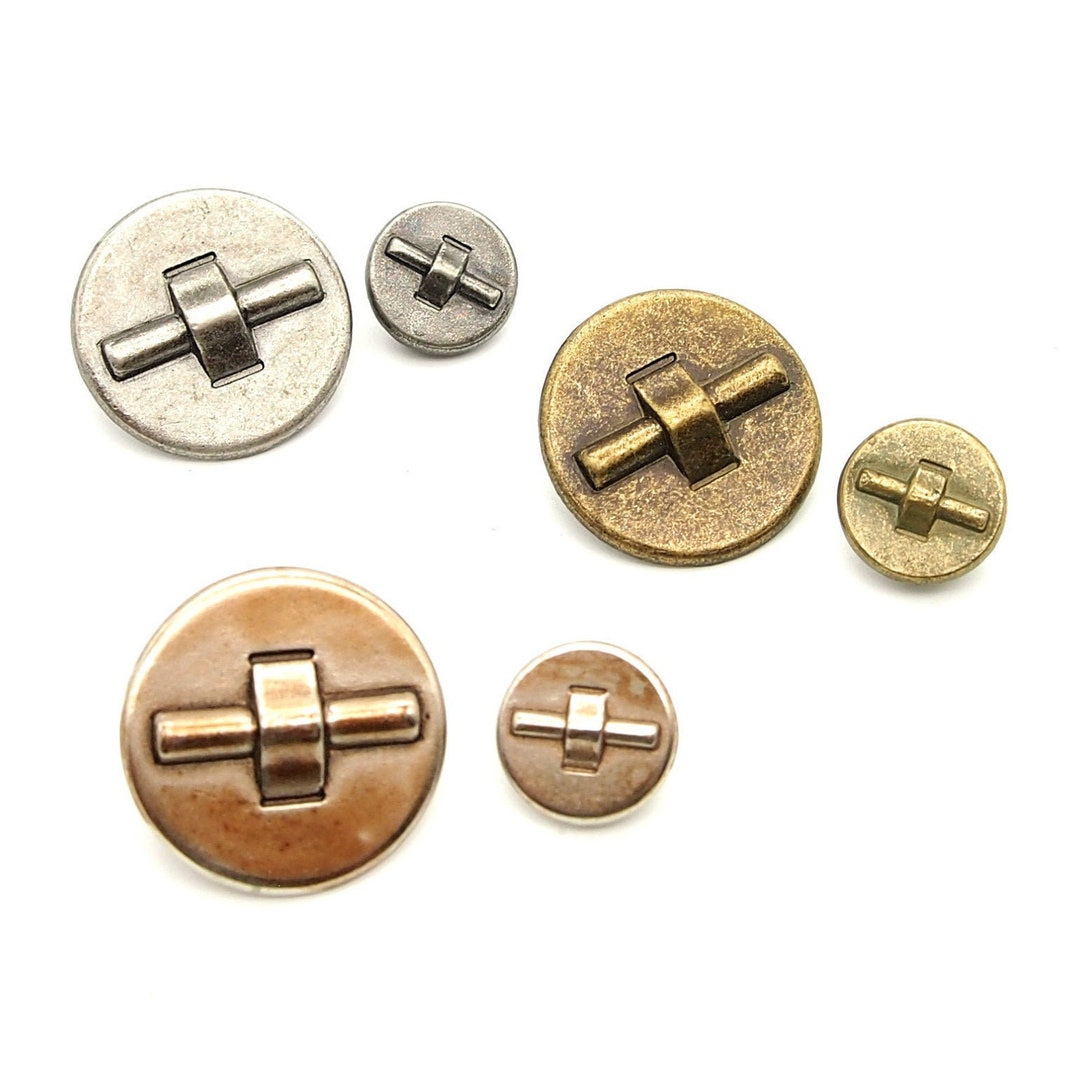 Botones vintage 10 piezas 12/20 mm Latón antiguo/Perla/Plata oscura ...