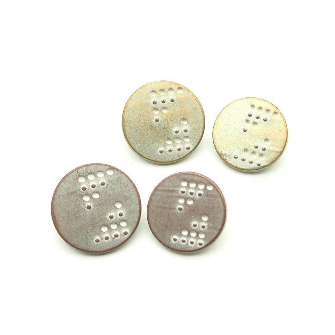 Vintage Morse Code Buttons (10pcs) - 20/23mm; Brass Tin/copper Tin - Etsy