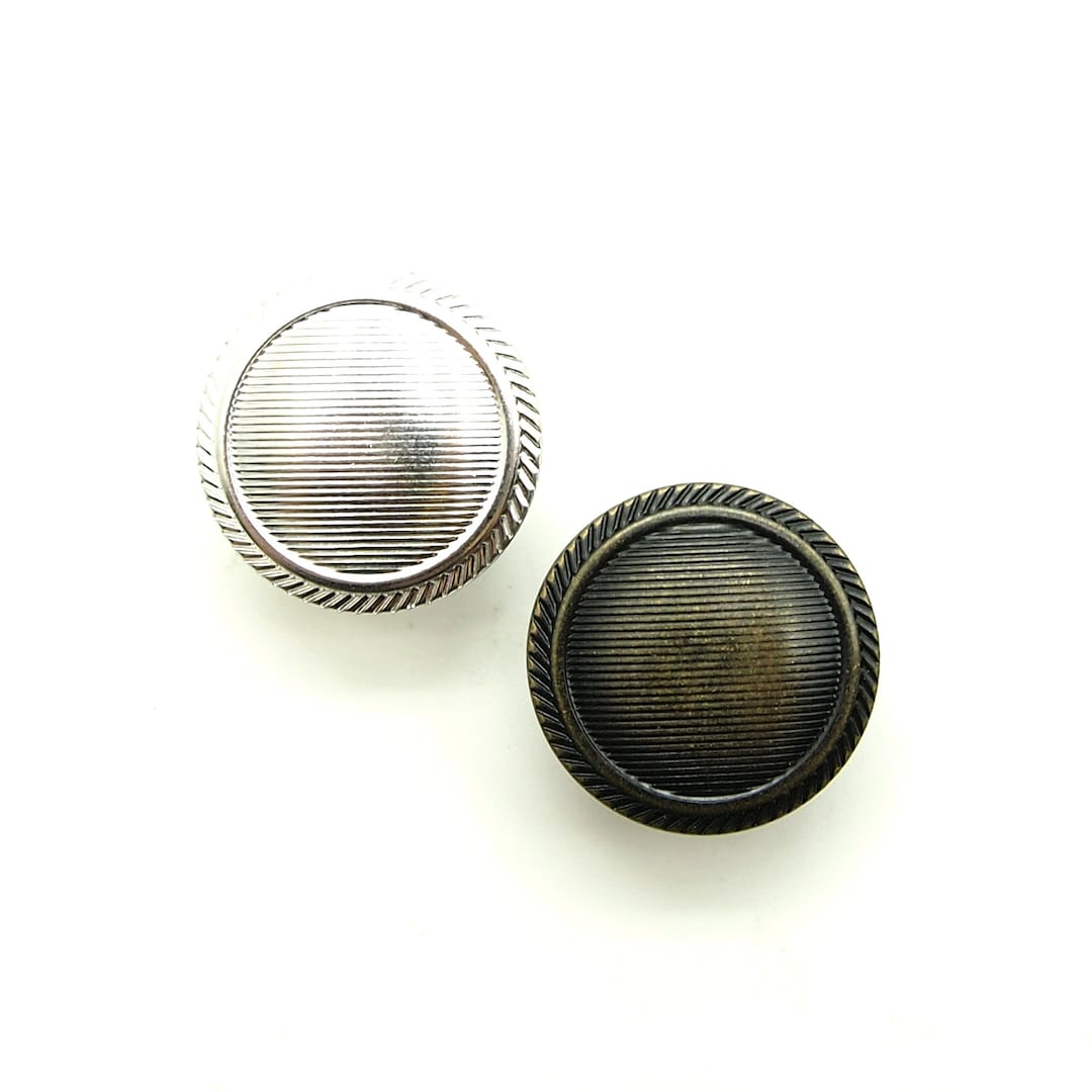 Rimmed Buttons (10pcs) - 18mm; Silver/dark Antique Brass - Etsy