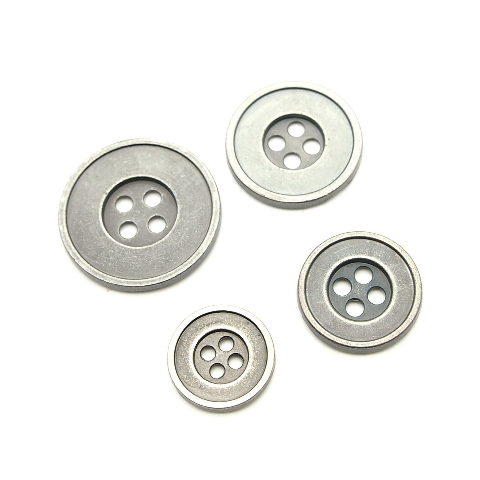 Bordered 4 Hole Buttons 10pcs 12/15/18/21mm Pewter - Etsy