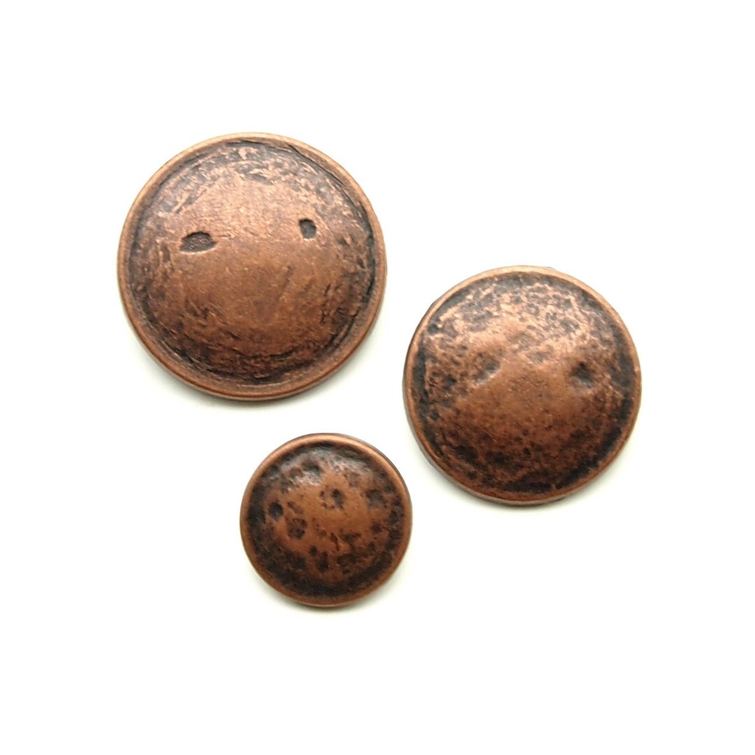 Antique Copper Hammered Buttons (10pcs) - 15/18/23/25/29mm - Etsy