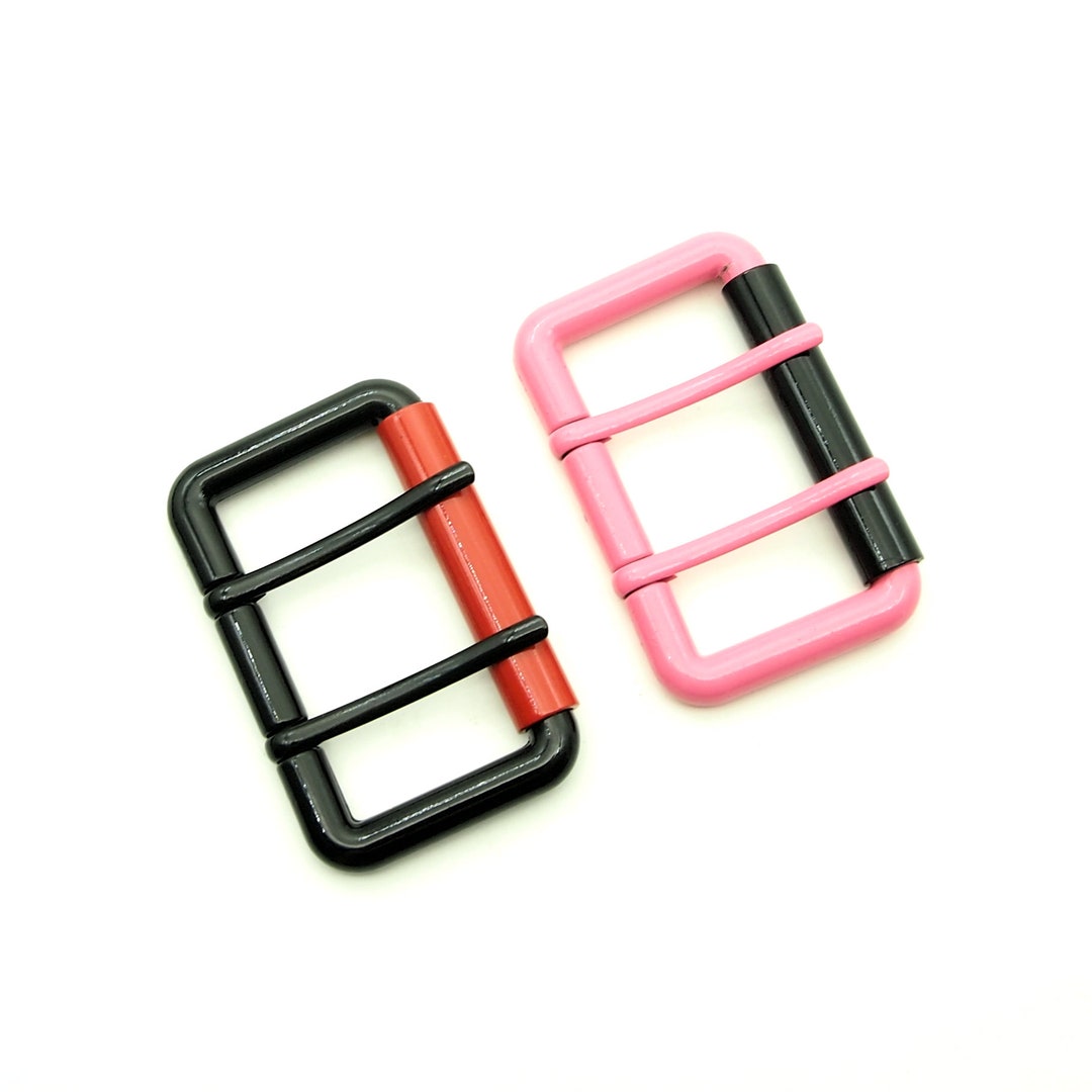 Colorful 2 Prong Buckles - 2"; Pink+black/black+red - Etsy